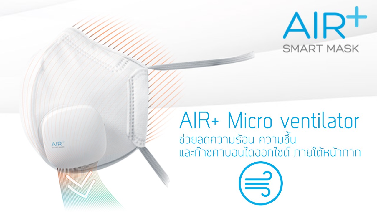 AIR+ Micro Ventilator ปั๊มลมระบายอากาศสำหรับหน้ากาก Air+ Smart Mask ...