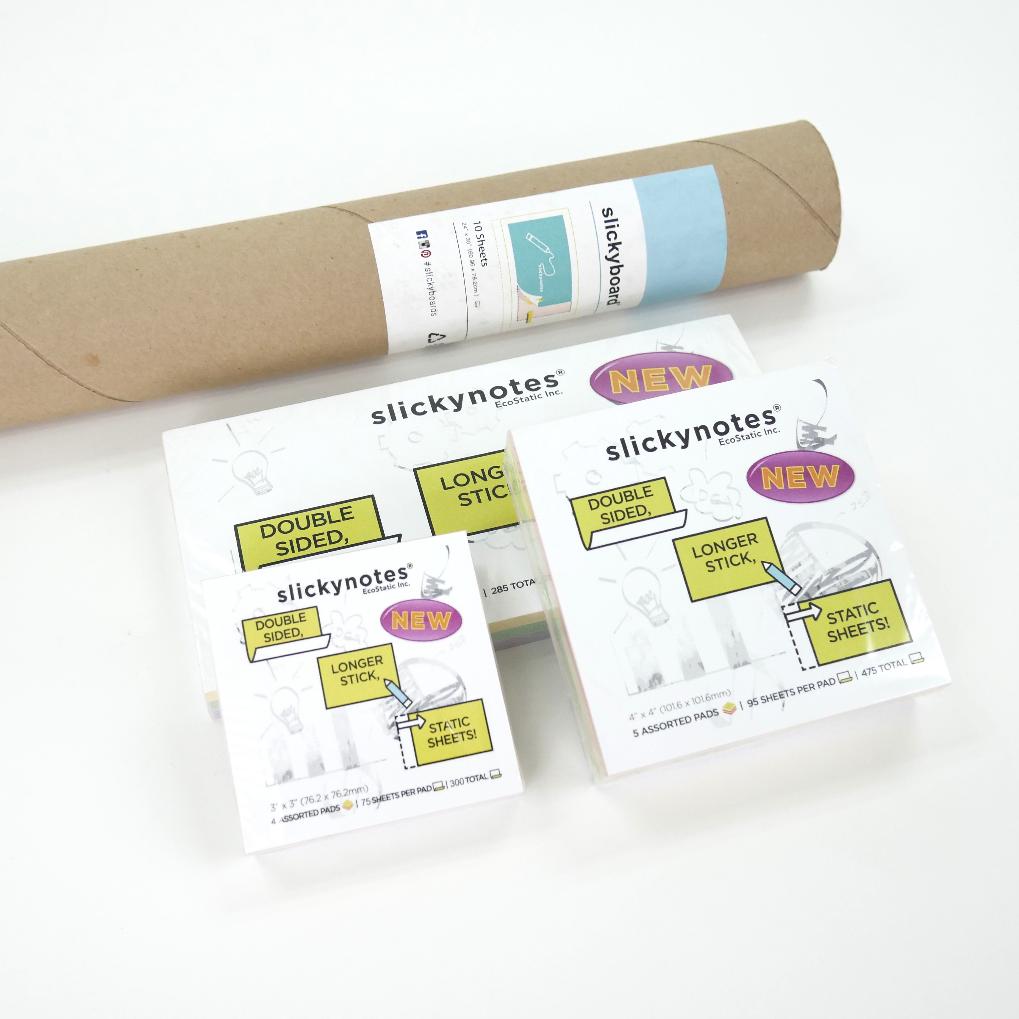 Slicky Notes Board กระดาษแปะพลังไฟฟ้าสถิต ขนาด 61 x 72 cm (10 แผ่น ...